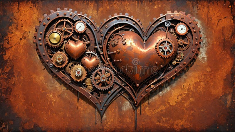 Rusted Steampunk Heart Illustration Stock Illustrations – 78 Rusted ...