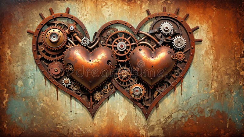 Rusted Steampunk Heart Illustration Stock Illustration - Illustration ...