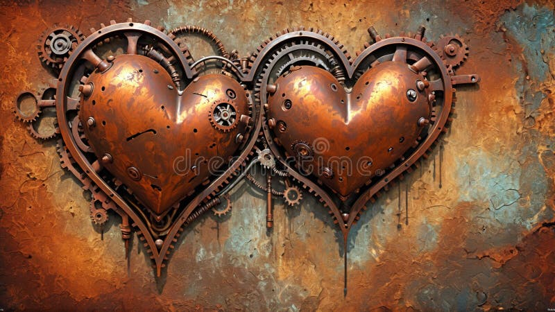 Rusted Steampunk Heart Illustration Stock Illustration - Illustration ...