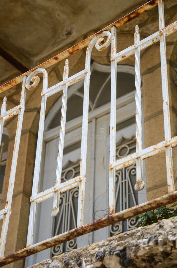 Rusted Steel Balustrade on Old Building Stock Photo - Image of details ...