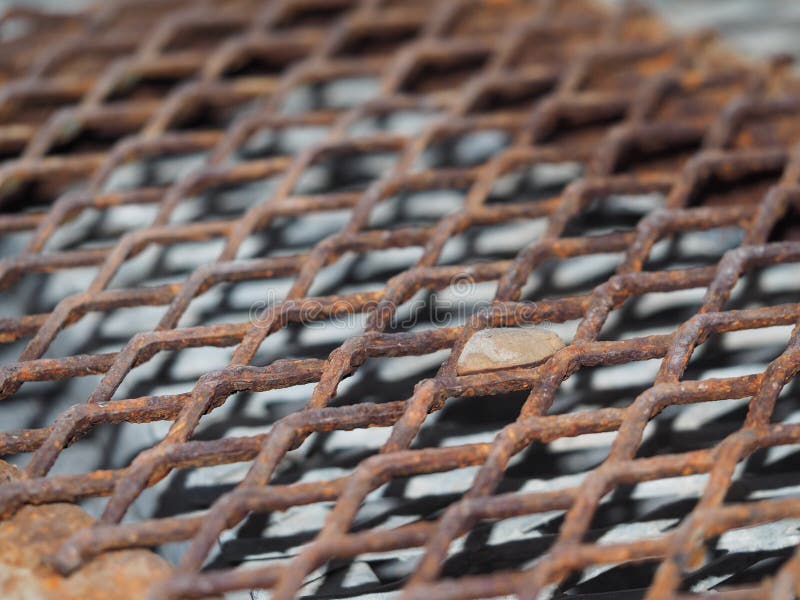 Rusted steel drain grate stock image. Image of mesh, industry - 66902639