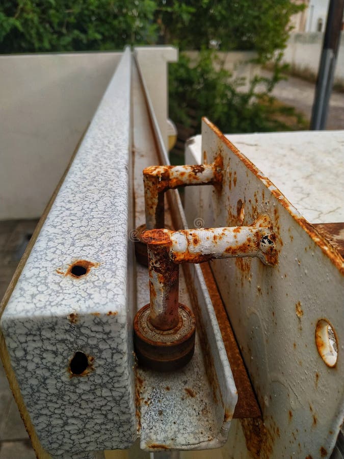 Rusted steel house gate stock image. Image of rusted - 185620459