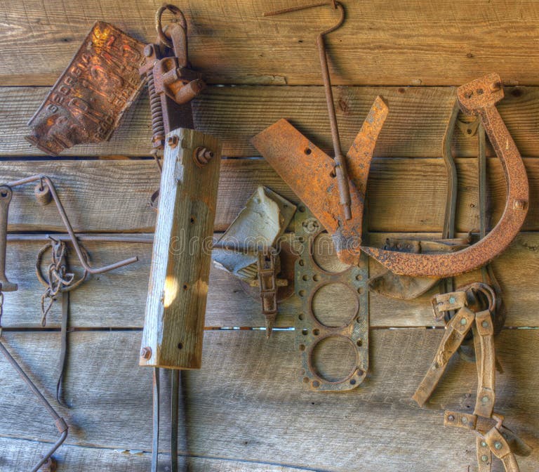 Rusted tools stock image. Image of hooks, wood, object - 21710131