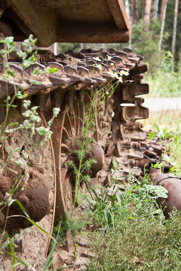 Rusted tank tracks stock photo. Image of weathered, worn - 27058386