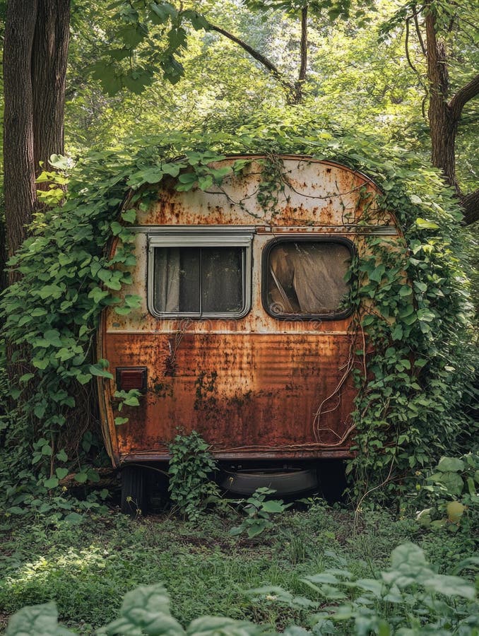 Rusted Trailer in Woods stock image. Image of woods - 378154117