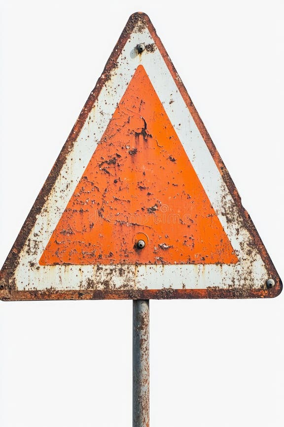 Rusted Triangular Sign stock photo. Image of worn, forgotten - 385259572