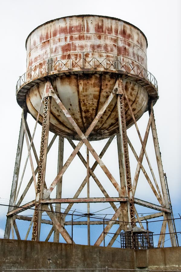 Rusted Alcatraz Water Tower Stock Photo - Image of jail, maximum: 5640714