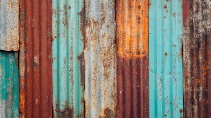 Rusted and Weathered Corrugated Metal Panels Stock Illustration ...