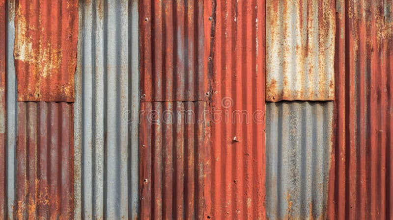 Rusted and Weathered Corrugated Metal Wall Stock Illustration ...