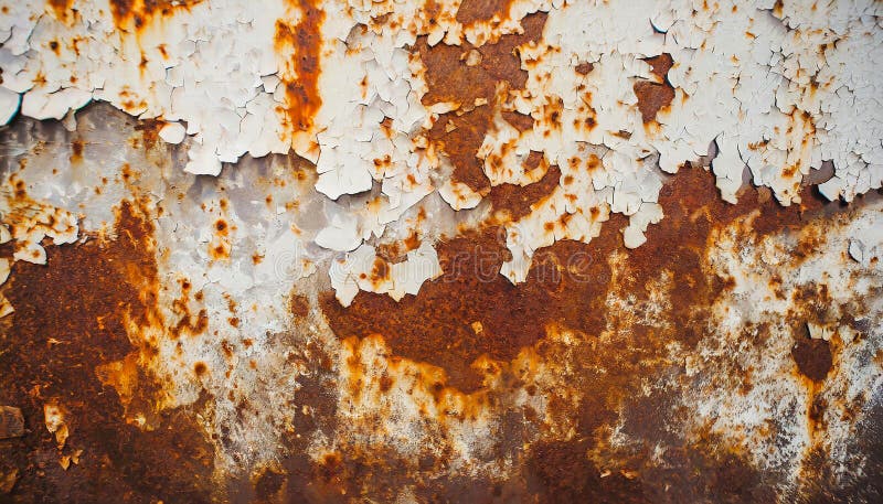 Rusted White Painted Metal Wall. Rusty Metal Background with Streaks of ...