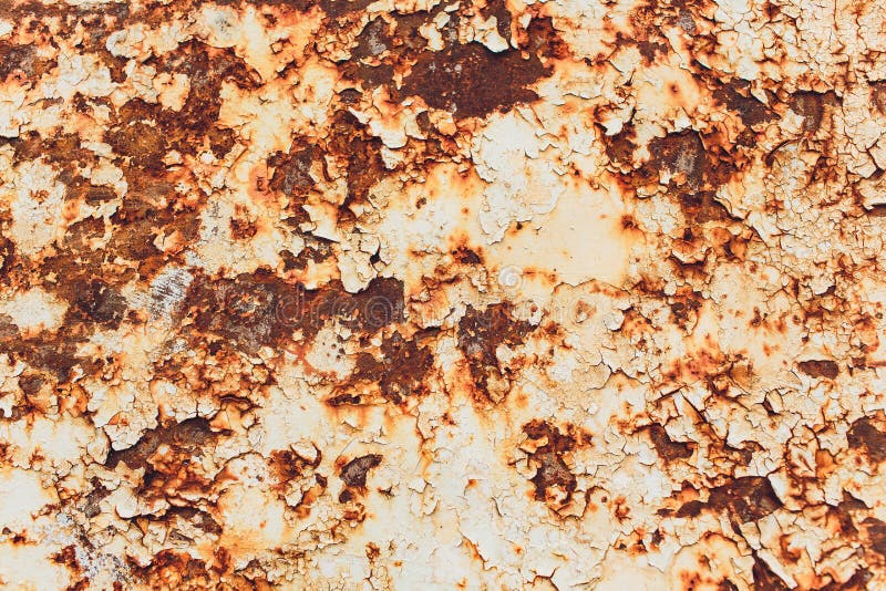 Rusted White Painted Metal Wall. Rusty Metal Background with Streaks of ...