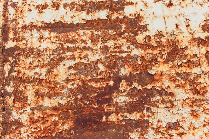Rusted White Painted Metal Wall. Rusty Metal Background with Streaks of ...