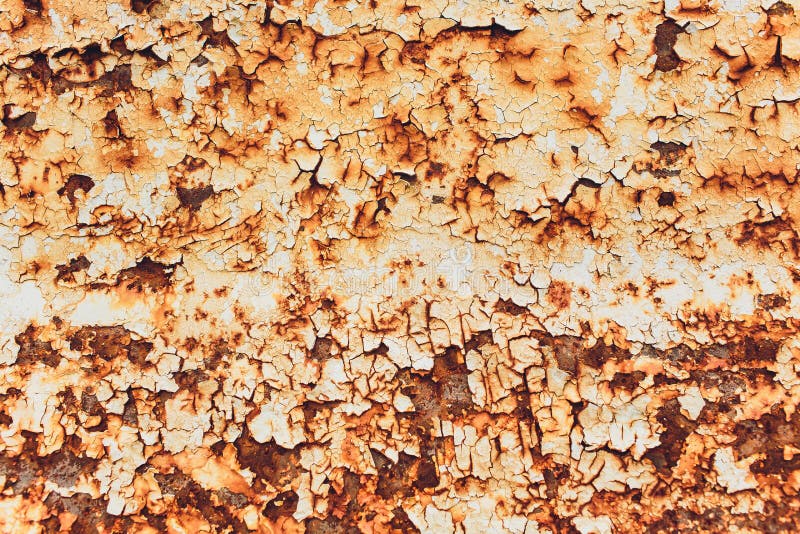 Rusted White Painted Metal Wall. Rusty Metal Background with Streaks of ...