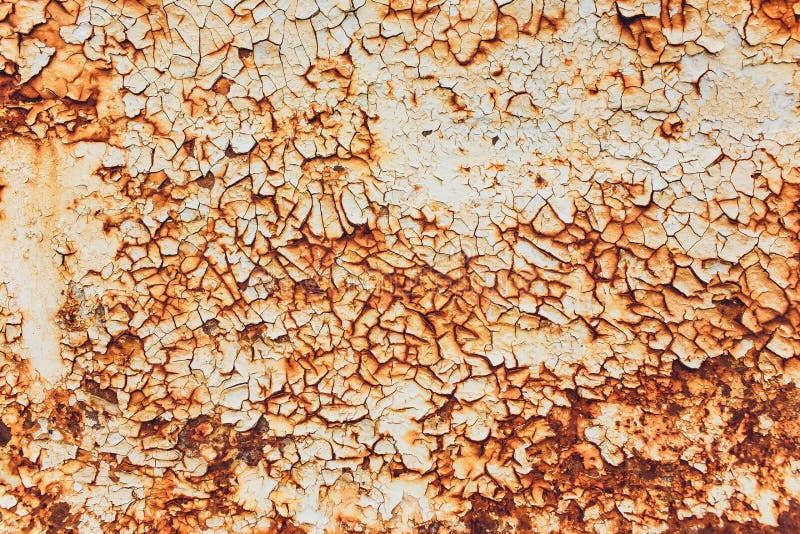 Rusted White Painted Metal Wall. Rusty Metal Background with Streaks of ...