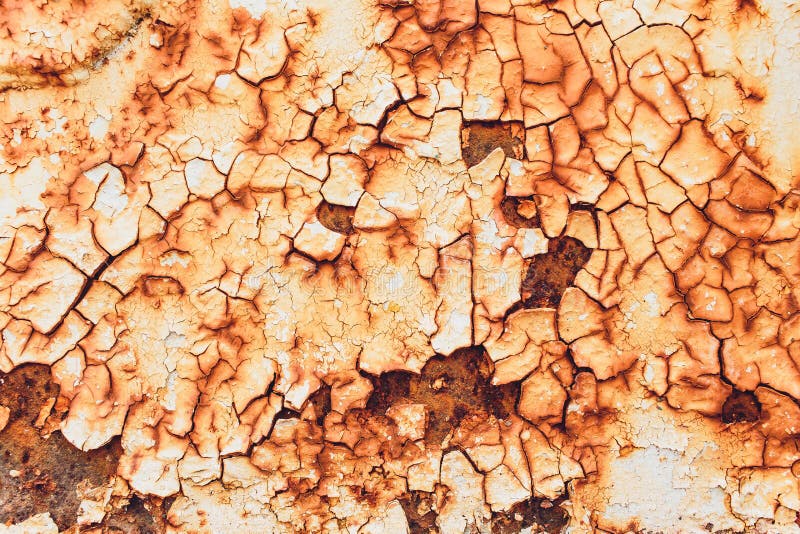 Rusted White Painted Metal Wall. Rusty Metal Background with Streaks of ...