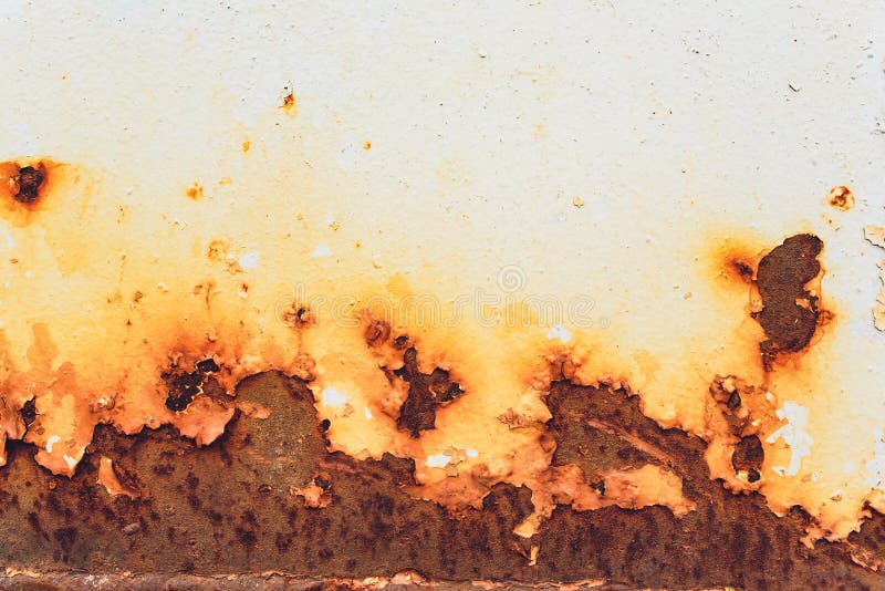 Rusted White Painted Metal Wall. Rusty Metal Background with Streaks of ...
