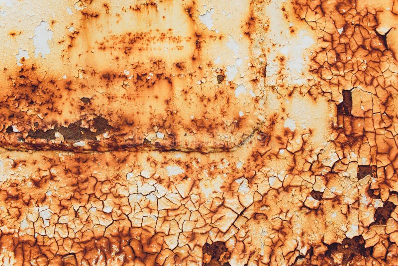 Rusted White Painted Metal Wall. Rusty Metal Background with Streaks of ...