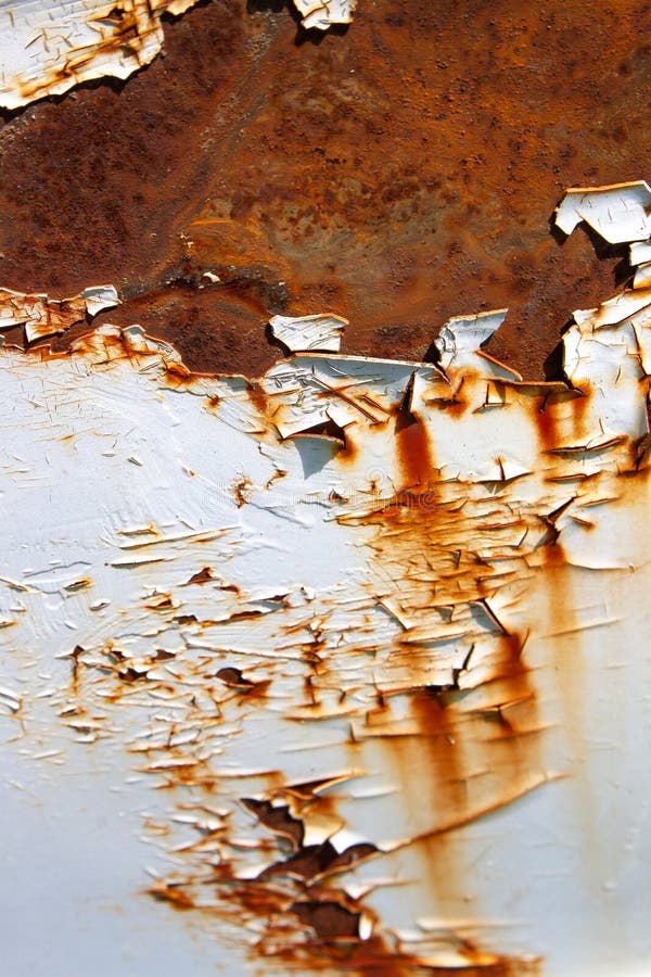 Rusted White Painted Metal Wall. Rusty Metal Background with Streaks of ...