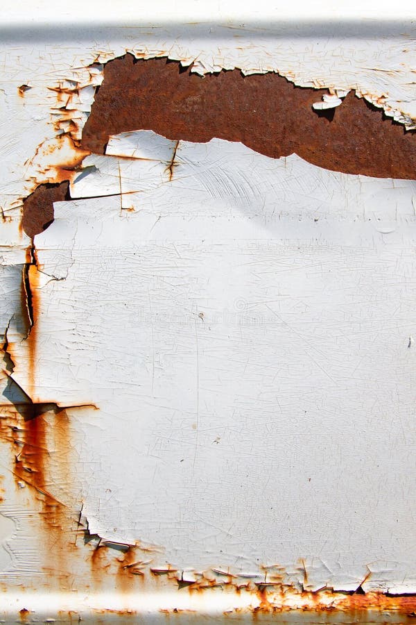 Rusted White Painted Metal Wall. Rusty Metal Background with Streaks of ...