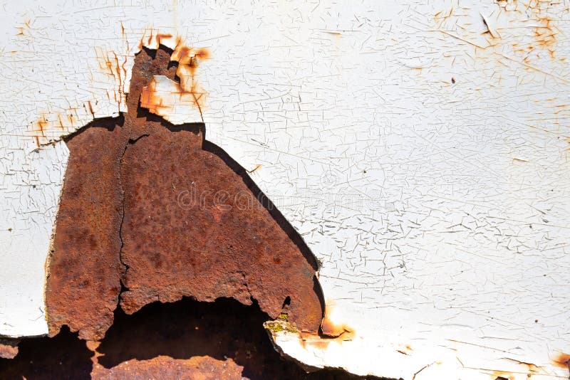 Rusted White Painted Metal Wall. Rusty Metal Background with Streaks of ...