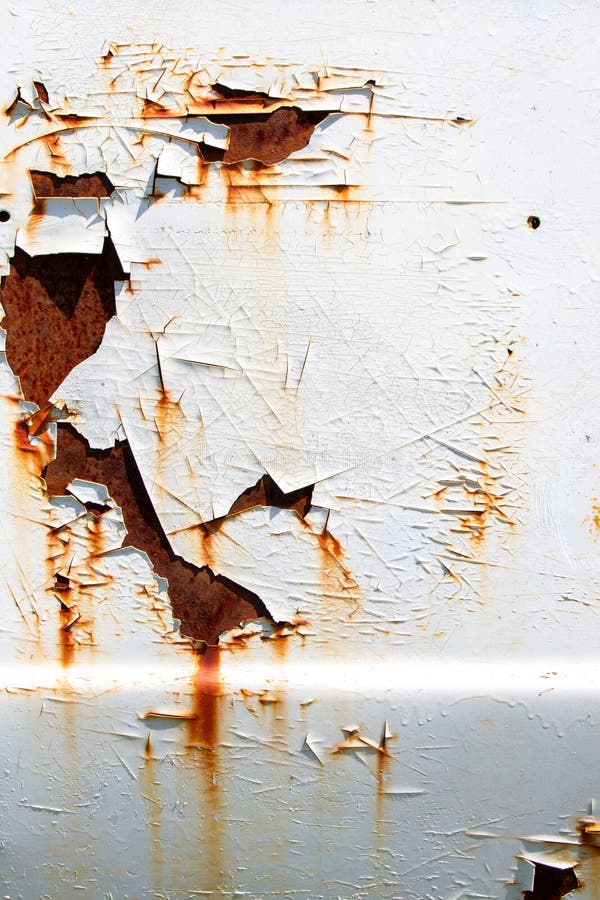 Rusted White Painted Metal Wall. Rusty Metal Background with Streaks of ...