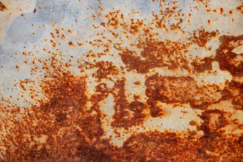 Rusted White Painted Metal Wall. Rusty Metal Background with Streaks of ...