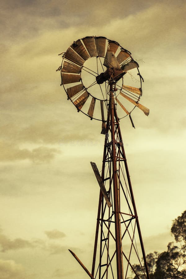 Rusted Windmill in the Countryside Stock Image - Image of nature ...