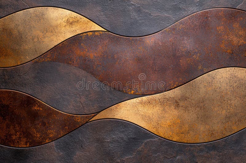Rustic Abstract Metal Waves Background Stock Illustration ...