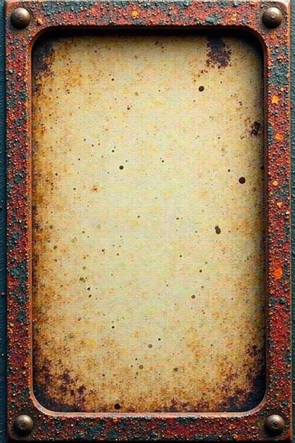 Rustic Aged Metal Frame Border, Weathered Texture, Weathered, Brown ...