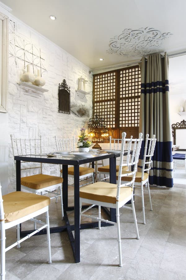 Rustic and Airy Dining Area Stock Photo - Image of area, rustic: 260092484