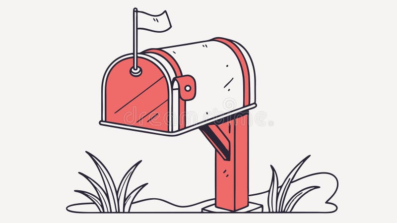 Rustic American Mailbox with Flag Up, Vector Design Generative AI Stock ...