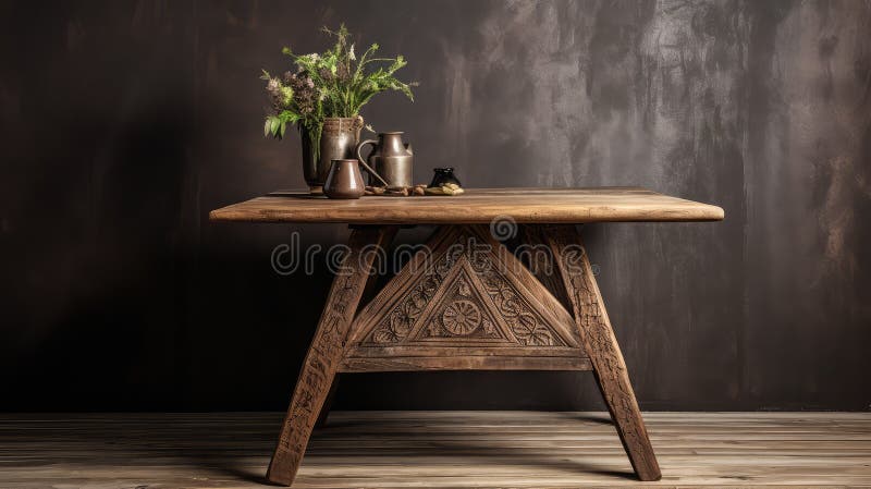 Rustic angle table stock illustration. Illustration of angle - 370424993