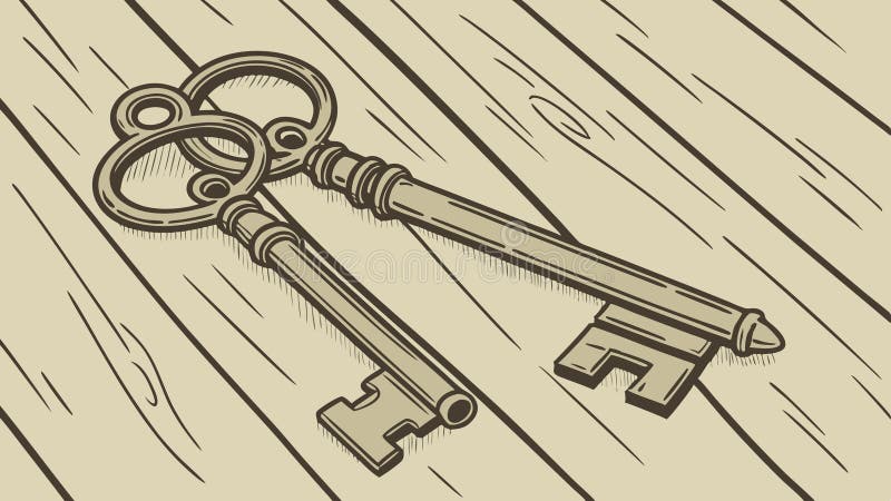 Rustic Antique Keys on Wood, Vintage Charm and Unlocking Secrets ...