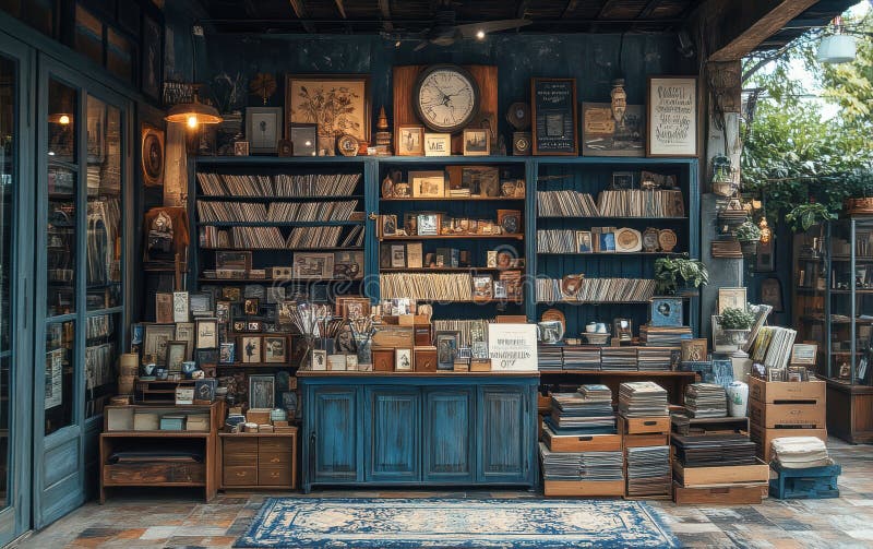 Rustic Antique Shop with Eclectic Cluttercore Charm Stock Image - Image ...