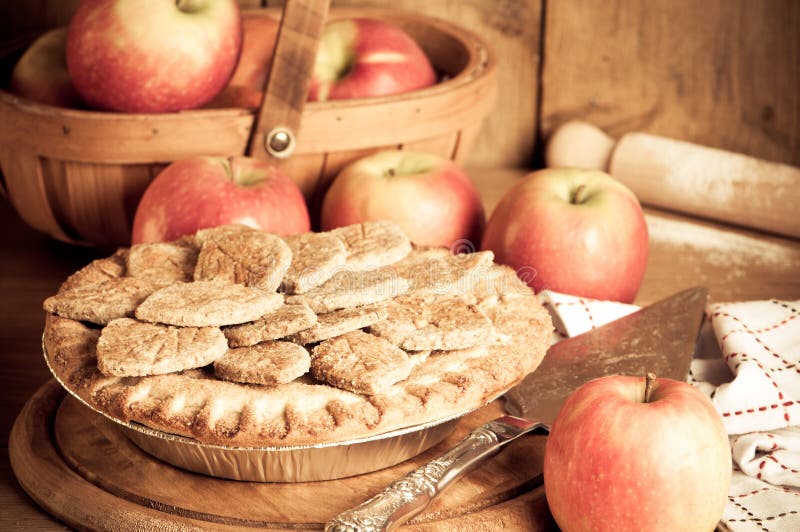 Rustic Apple Pie stock image. Image of crop, apple, season - 15705627