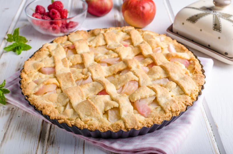 Rustic apple pie stock image. Image of cooking, brown - 77566061