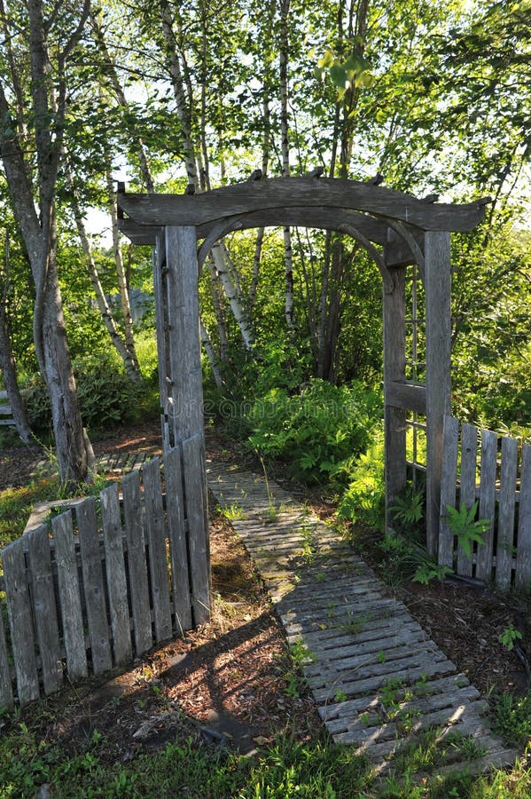 Rustic Arbor stock photo. Image of arch, path, cedar - 38614070