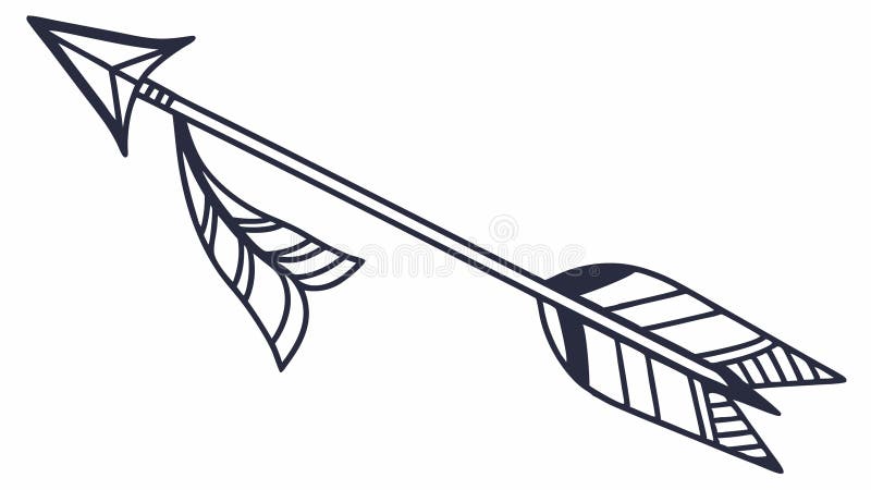 Rustic Arrow with Feather, Symbolizing Direction and Native Art, Vector ...