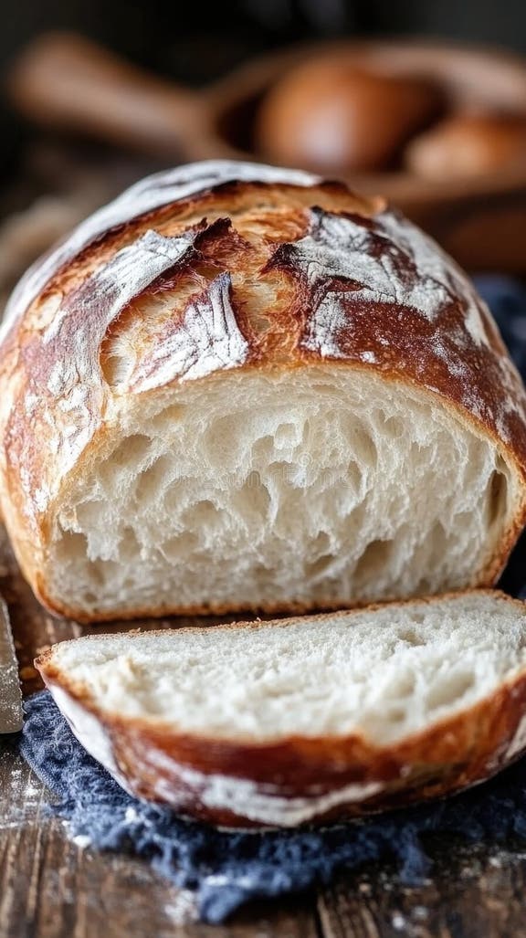 Rustic Artisan Sourdough Bread with Crispy Crust and Soft Interior ...