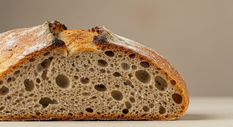 Rustic Artisan Sourdough Bread with Crusty Golden Texture Stock Photo ...