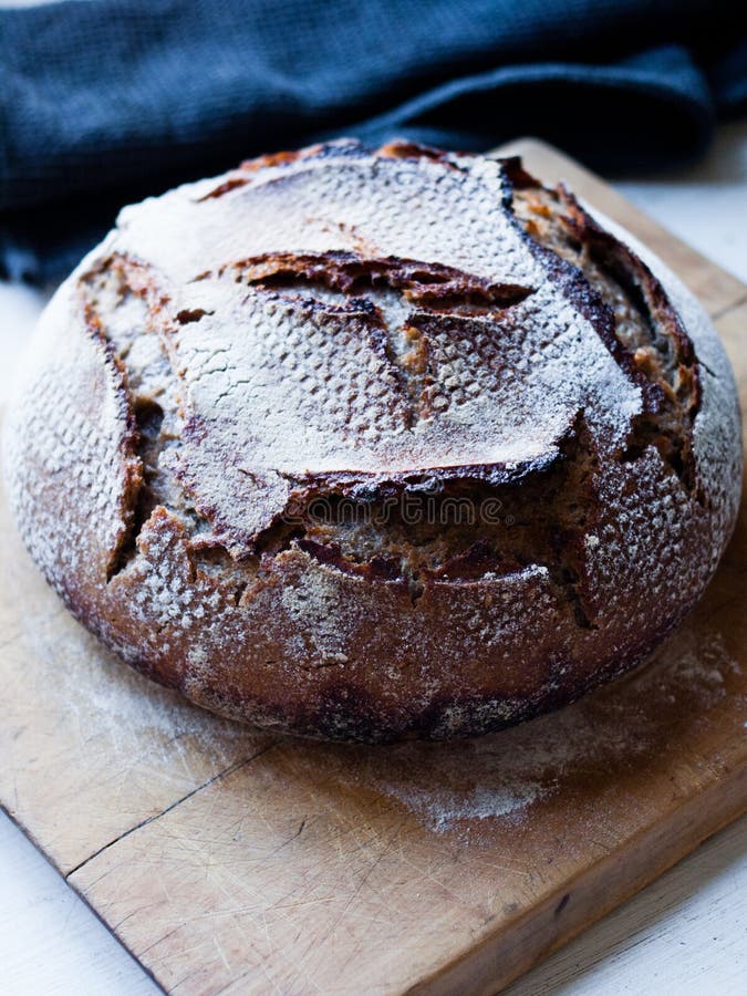 Rustic Artisanal Wholewheat & Rye Bread Loaf Stock Image - Image of ...