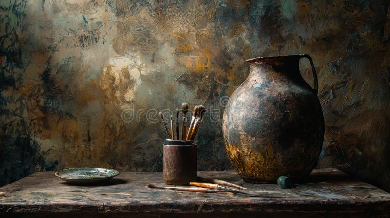 Rustic Artistic Tools Pottery Textured Background Stock Photos - Free ...