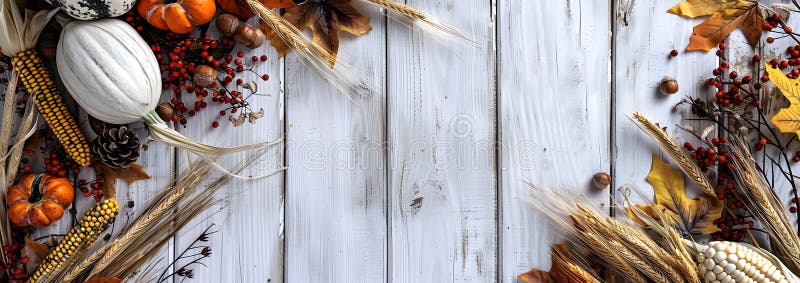 Rustic Autumn Background with Fall Elements Stock Illustration ...