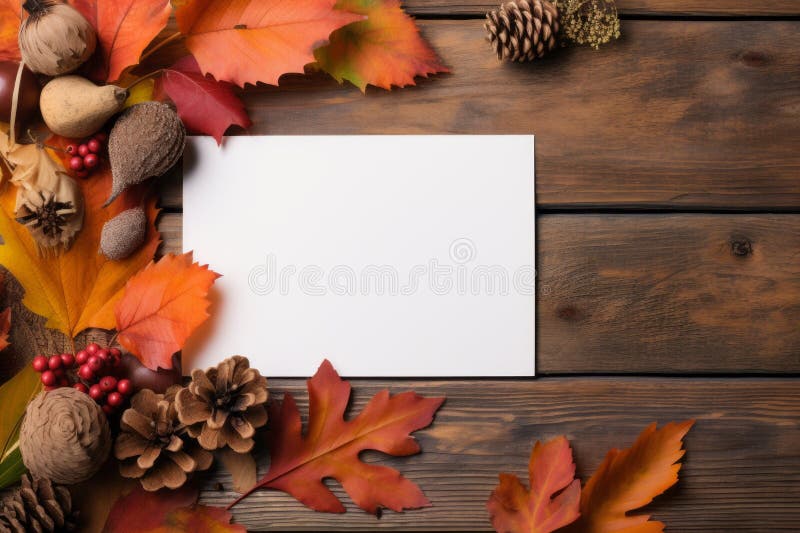 Rustic Autumn Greeting Card Stock Illustration - Illustration of ...