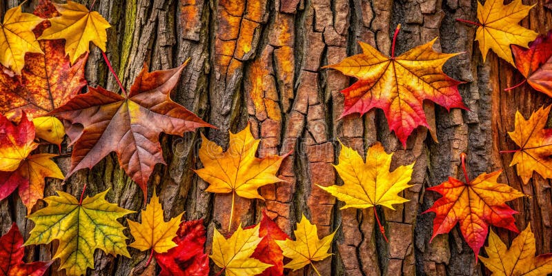 Rustic Autumn Maple Bark Texture a Detailed Look at Fall Leaf ...