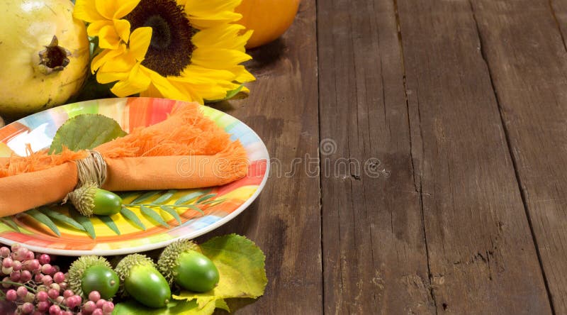 Autumn table setting stock photo. Image of background - 45395016