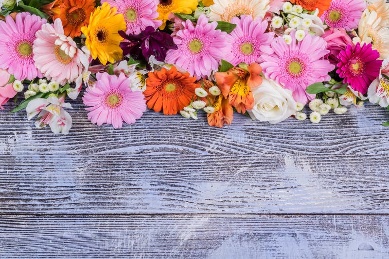 Rustic Background With Flowers Stock Image - Image of focus, beautiful ...