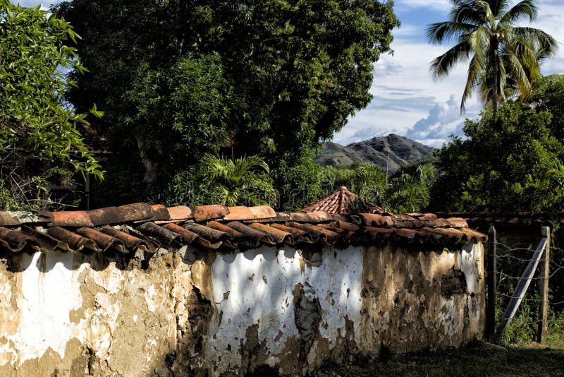 Rustic bahareque Wall stock image. Image of vintage - 126828151