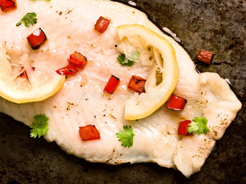 Rustic baked fish stock image. Image of rustic, protein - 40570359