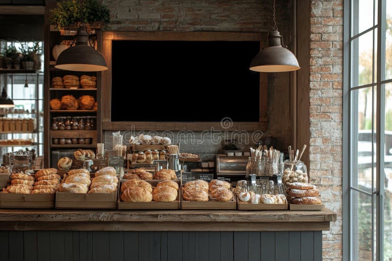 Rustic Bakery Counter with Blackboard Mockup - Perfect for Bakery ...